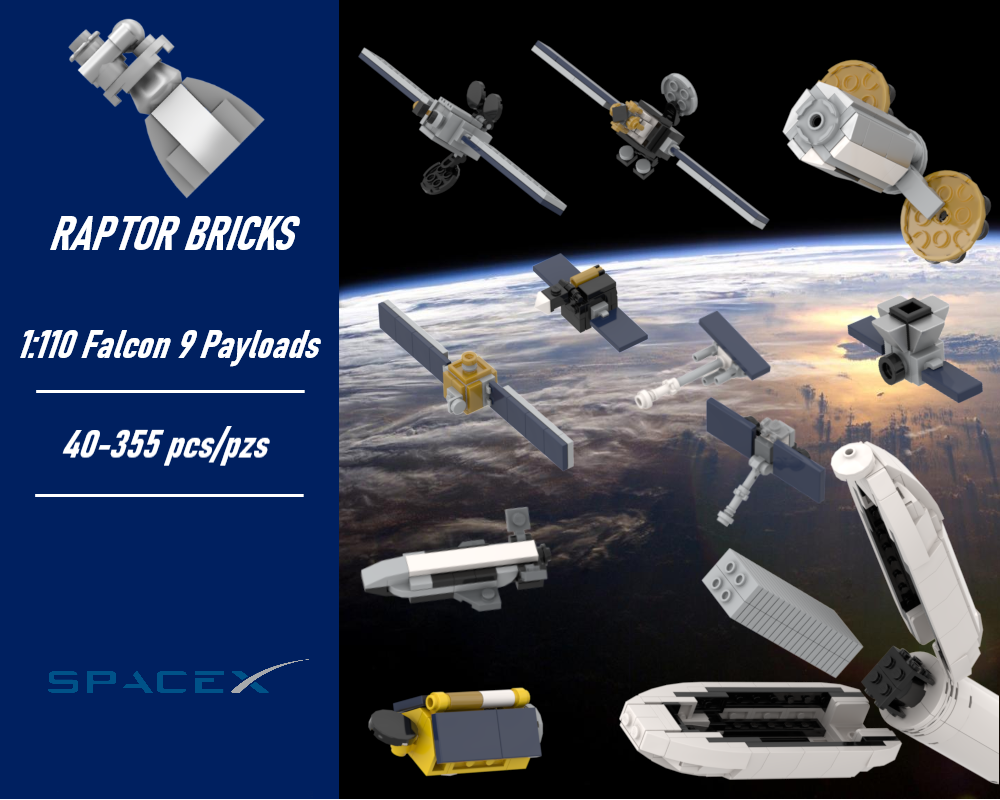 LEGO MOC 1:110 Scale Falcon 9 Payload Collection by RAPTOR BRICKS ...
