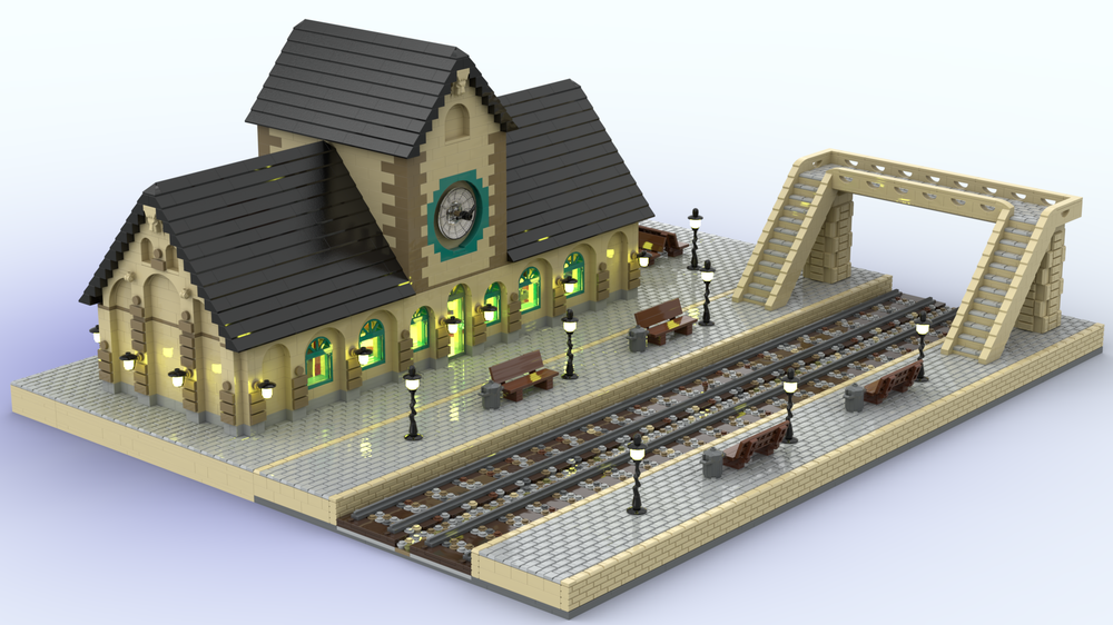 LEGO MOC Train Station by legoalfactotum | Rebrickable - Build with LEGO