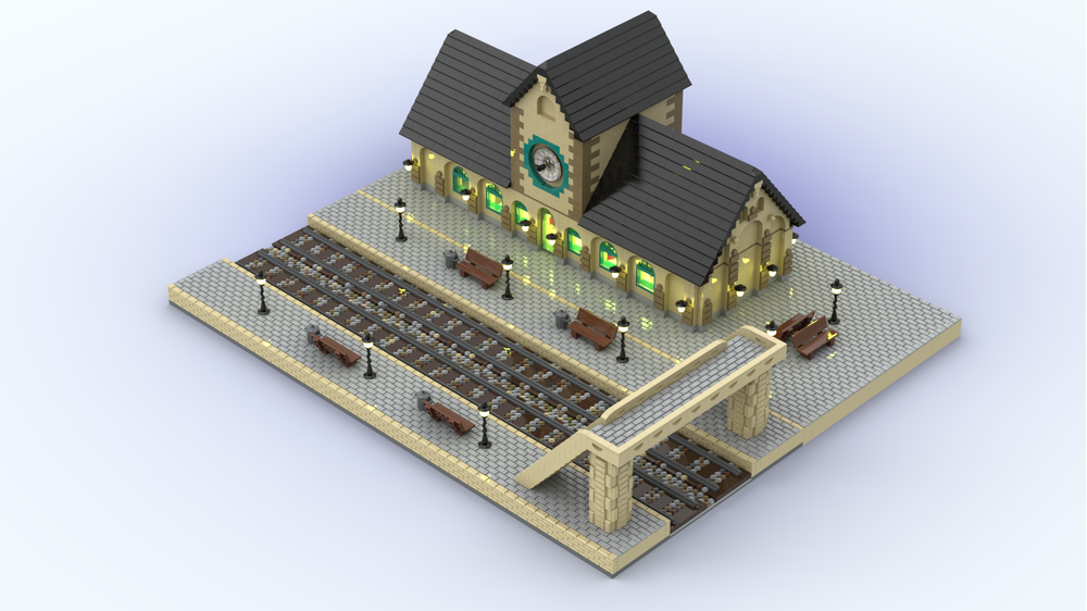Lego Moc Train Station By Legoalfactotum Rebrickable Build With Lego