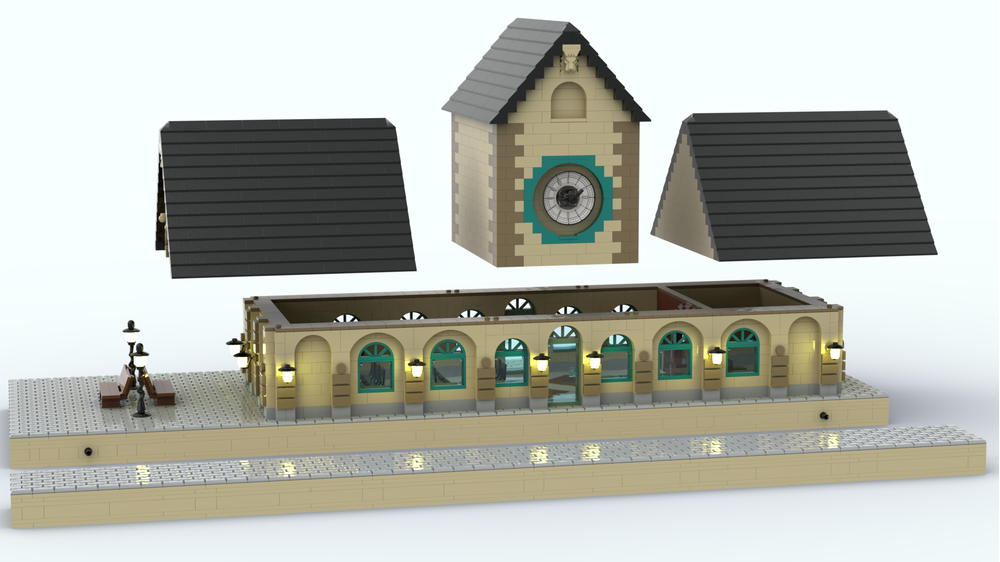 Lego Moc Train Station By Legoalfactotum Rebrickable Build With Lego