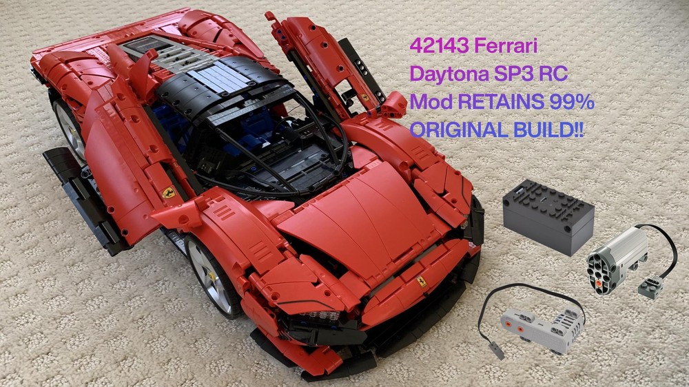 LEGO MOC 42143 Ferrari Daytona SP4 RC Mod. Keeps 99% of original build ...
