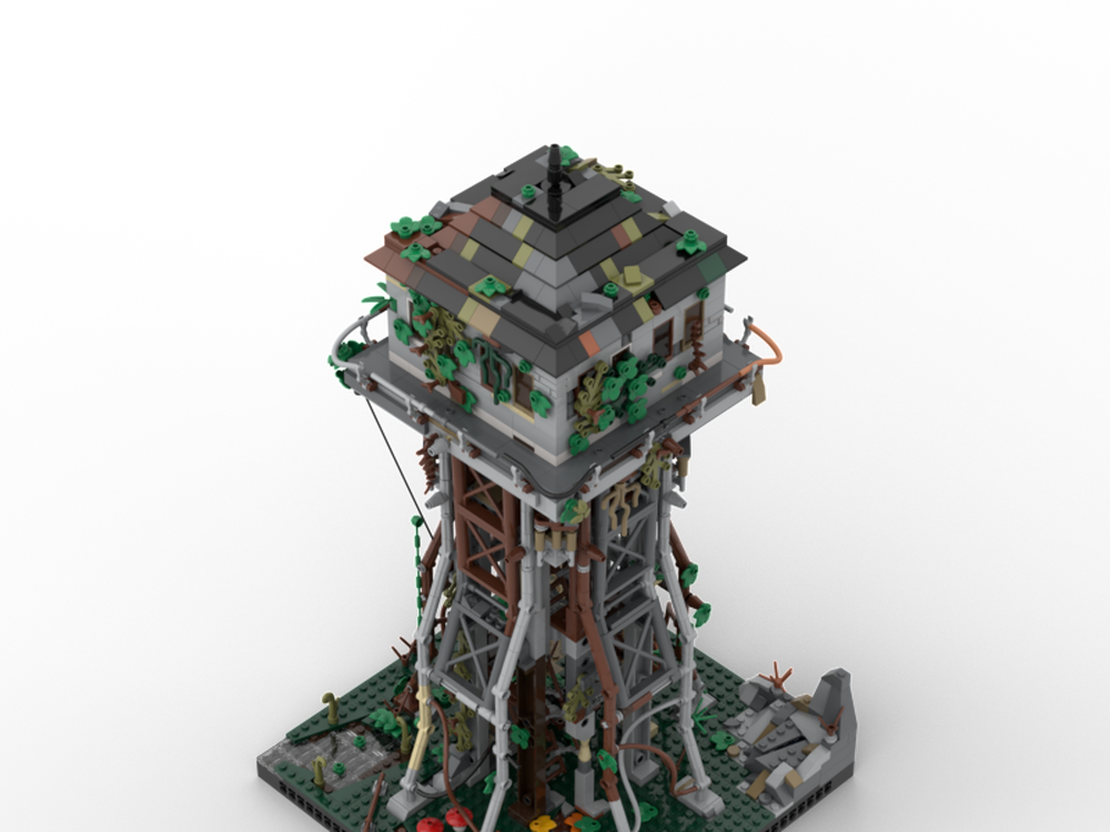 Lego Moc Abandoned Watchtower By Lordalien Rebrickable Build With Lego