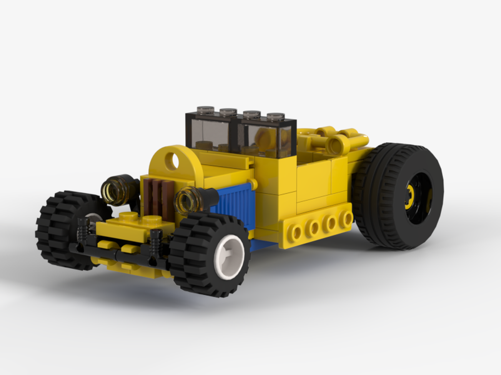 LEGO MOC Yellow Hot Rod by Brickblins | Rebrickable - Build with LEGO