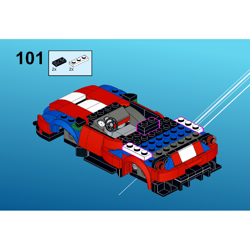 LEGO MOC Ferrari 488 GTE in 8 stude wide style by klara_mocs ...
