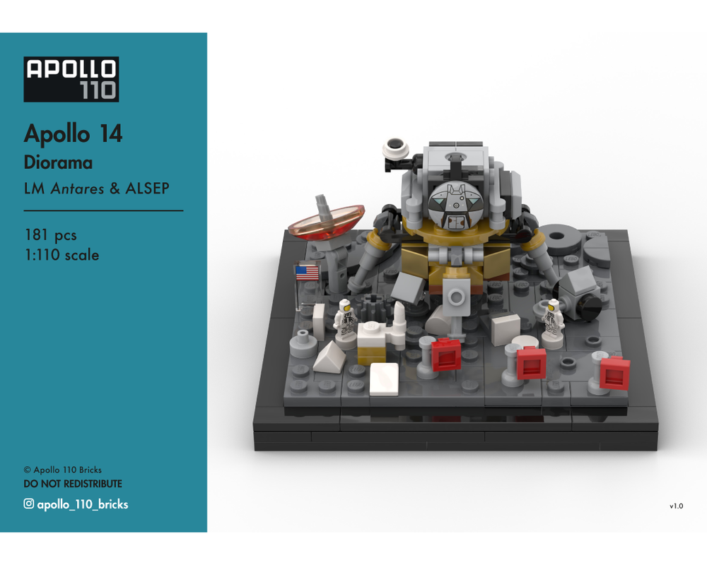 LEGO MOC Apollo 14 Diorama – LM 'Antares' & ALSEP [1:110 scale] by Apollo_110_Bricks ...