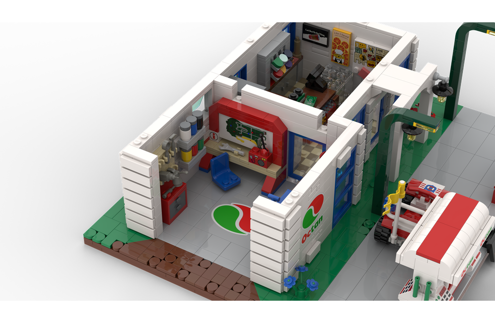 Lego Moc Modern Lego Island Gas Station By Jameraco Rebrickable