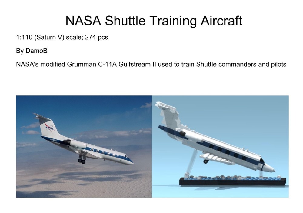 LEGO MOC DamoB's NASA Shuttle Training Aircraft by DamoB | Rebrickable - Build with LEGO