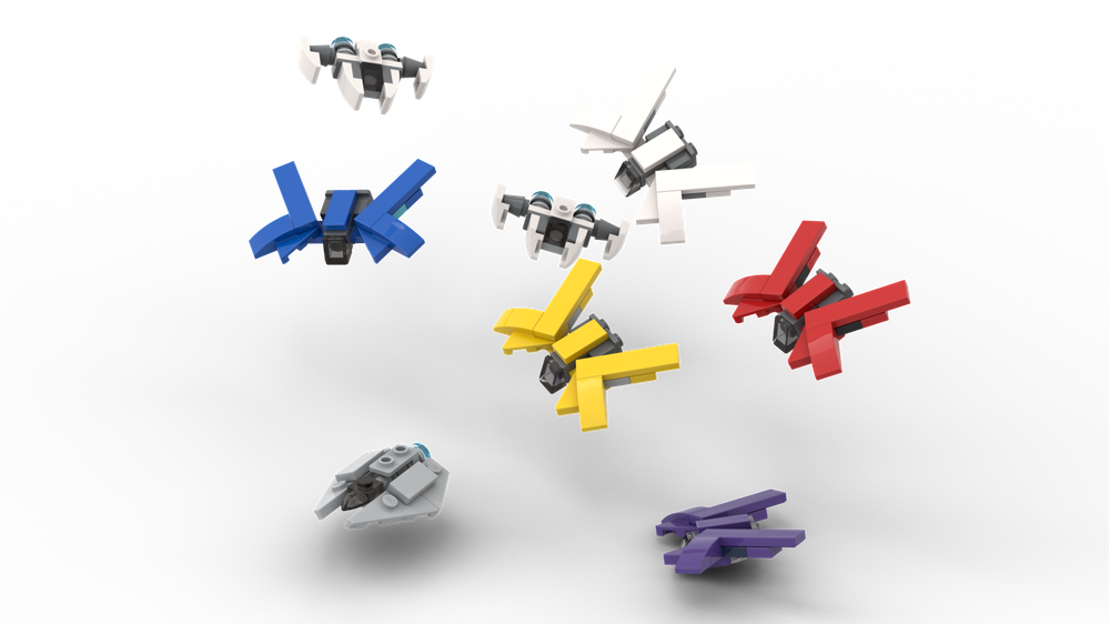 LEGO MOC Ship Launched Fighters (1:300 scale) by Qwinter | Rebrickable ...