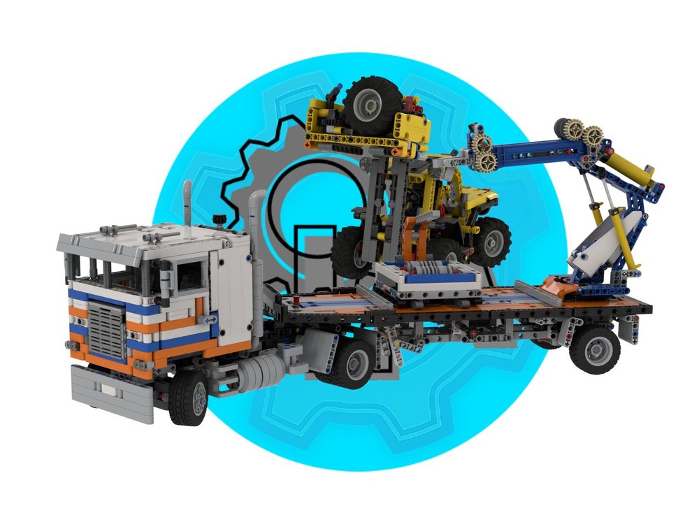 LEGO MOC Set with Freightliner FLB and All-terrain forklift by O.L.A ...