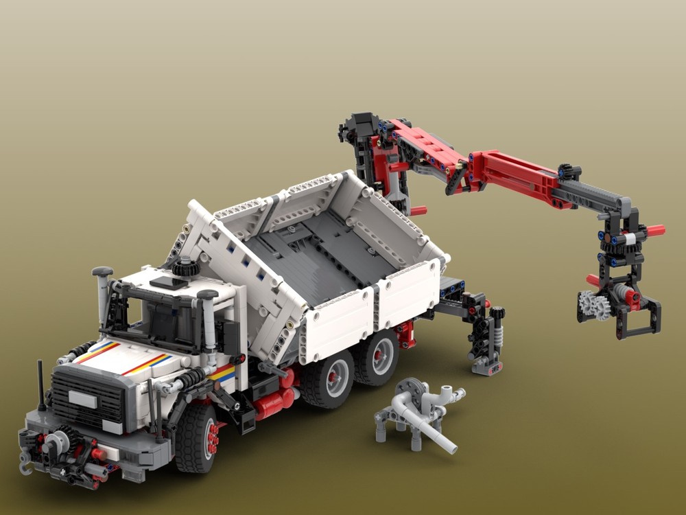 LEGO MOC-123087 Iveco Magirus 330-30 trilateral tipper and Palfinger ...
