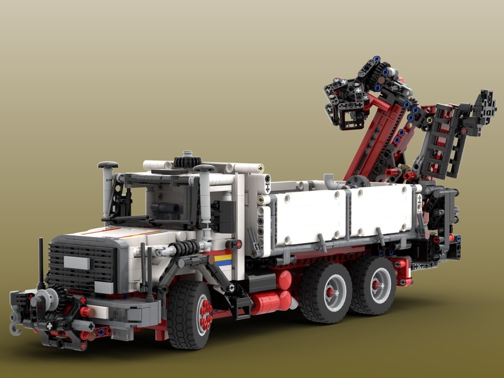 LEGO MOC Iveco Magirus 330-30 trilateral tipper and Palfinger Epsilon ...