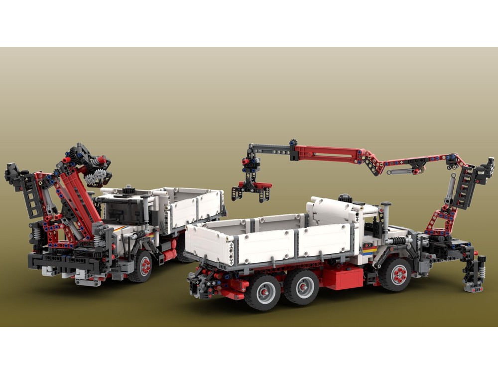 Lego Moc Iveco Magirus 330 30 Trilateral Tipper And Palfinger Epsilon