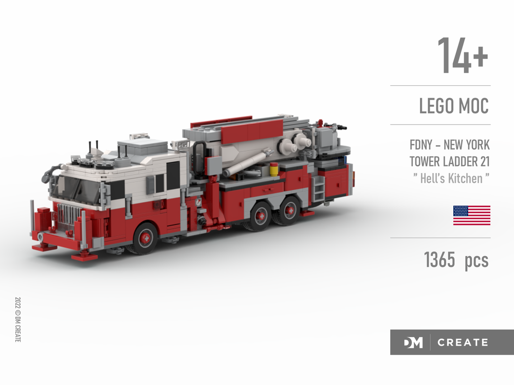 LEGO MOC FDNY - New York - Tower Ladder 21 Hell's Kitchen by DMcreate ...