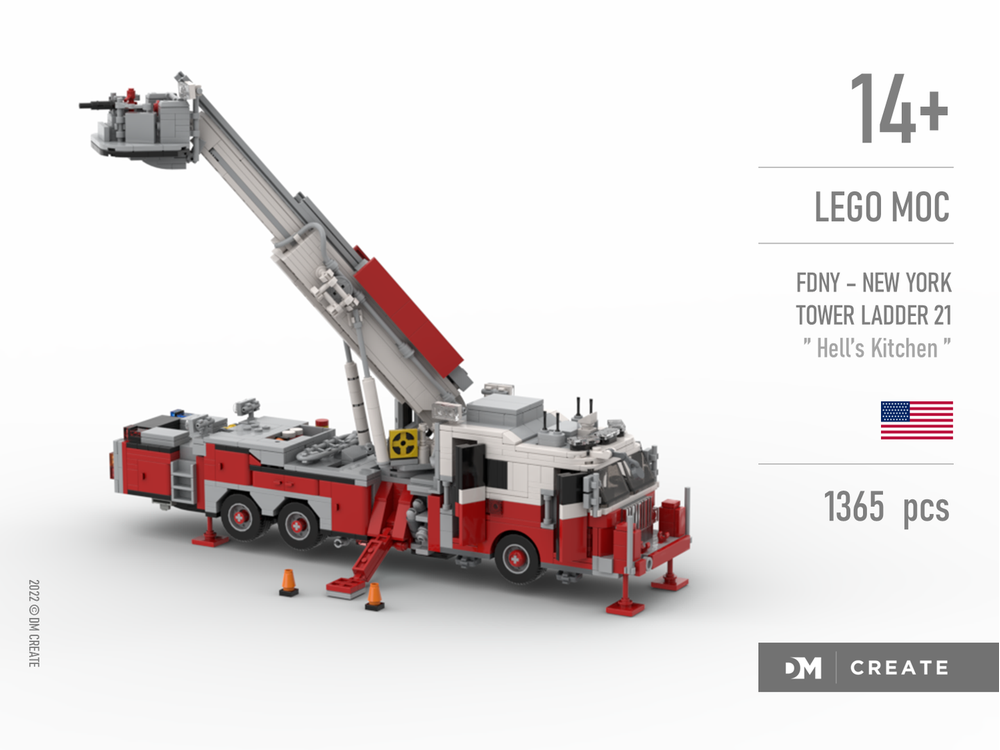 LEGO MOC FDNY - New York - Tower Ladder 21 Hell's Kitchen by DMcreate ...