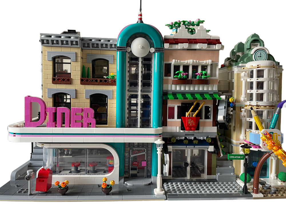 Lego Moc Noodle Shop And Arcade Modular Alternate Build 2x 31131 By Re