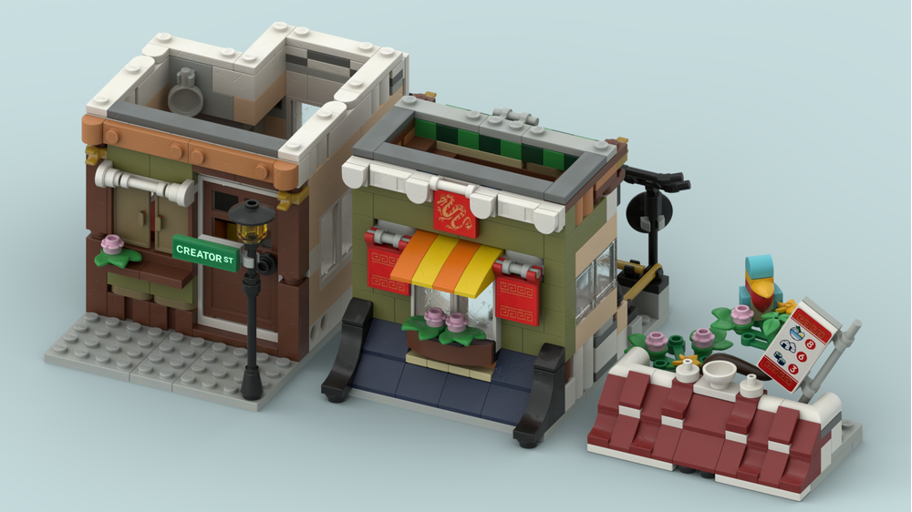 Lego Moc Noodle Shop Alternate Build By Fhendur Rebrickable Build