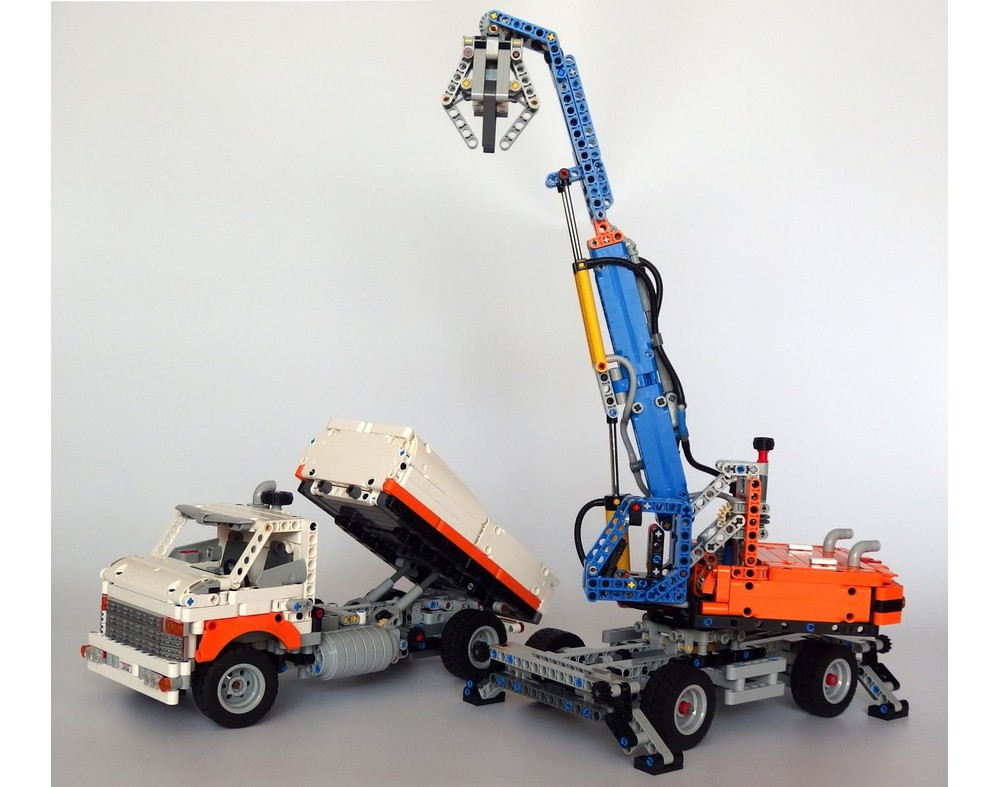 Lego Moc Material Handler And Dump Truck By Repcovsky Rebrickable