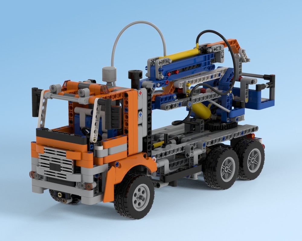 LEGO MOC Pneumatic Cherry Picker by BrickRandom | Rebrickable - Build ...