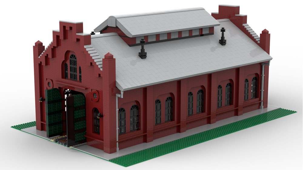 LEGO MOC Entrepôt pour locomotives - Engine House - Maschinenhaus - MOC ...