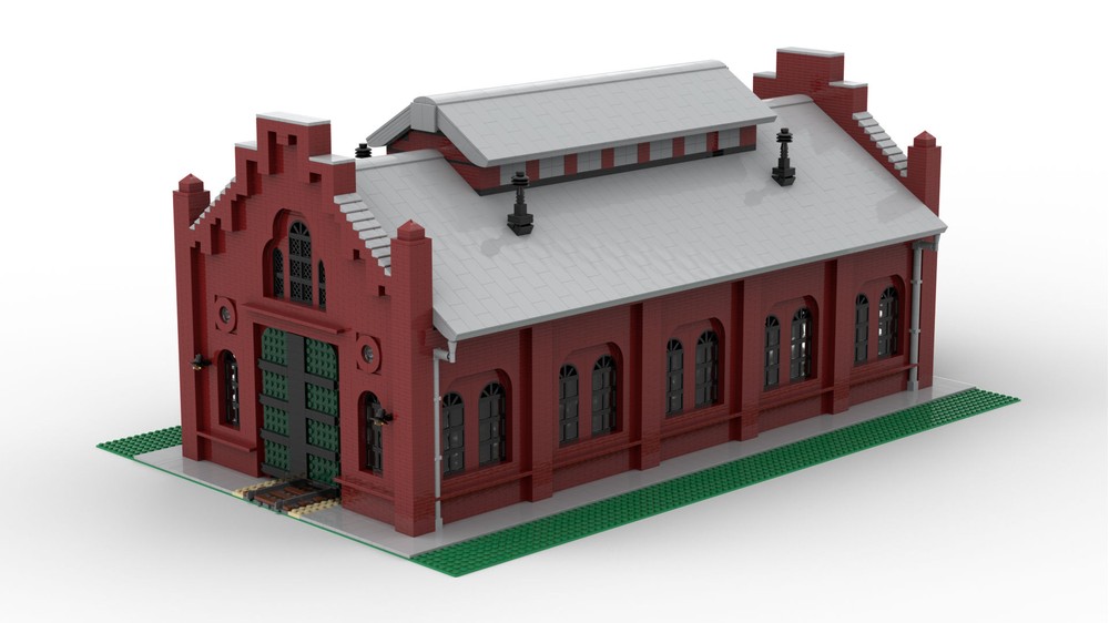 Lego Moc Entrepôt Pour Locomotives Engine House Maschinenhaus Moc