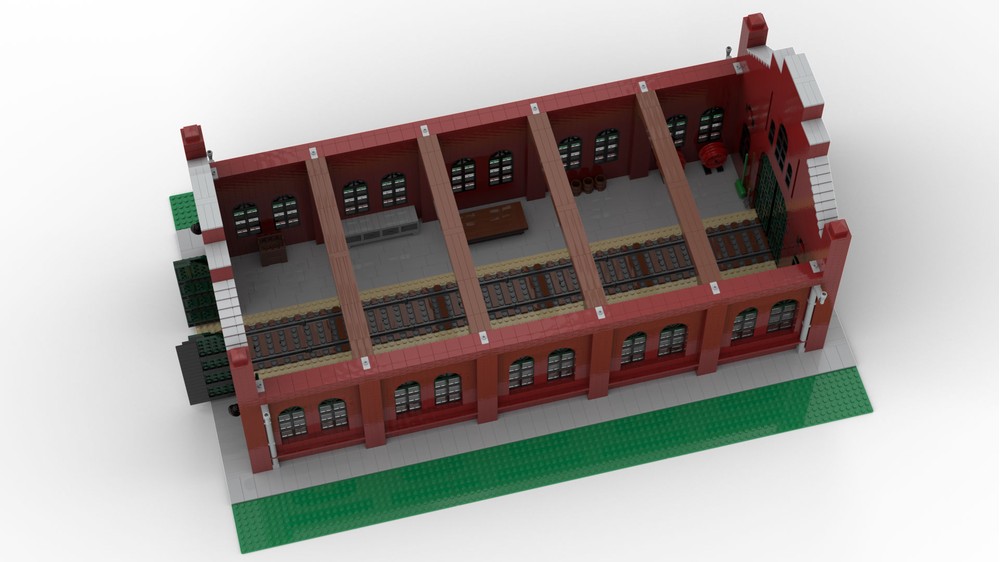 Lego Moc Entrepôt Pour Locomotives Engine House Maschinenhaus Moc