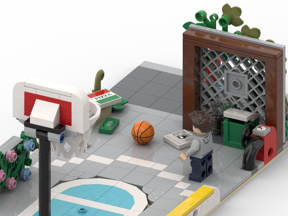 Lego Moc The Alley Basketball Court By Heibrock Rebrickable Build