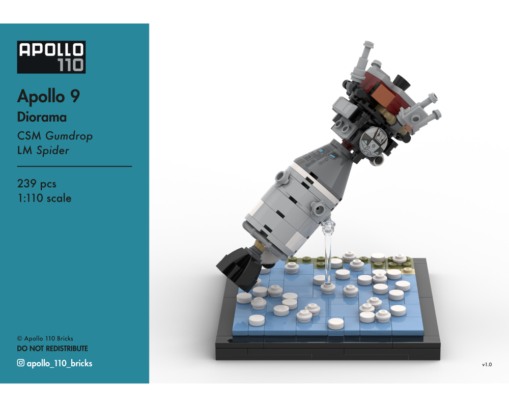 LEGO MOC Apollo 9 Diorama – CSM 'Gumdrop' & LM 'Spider' [1:110 scale ...
