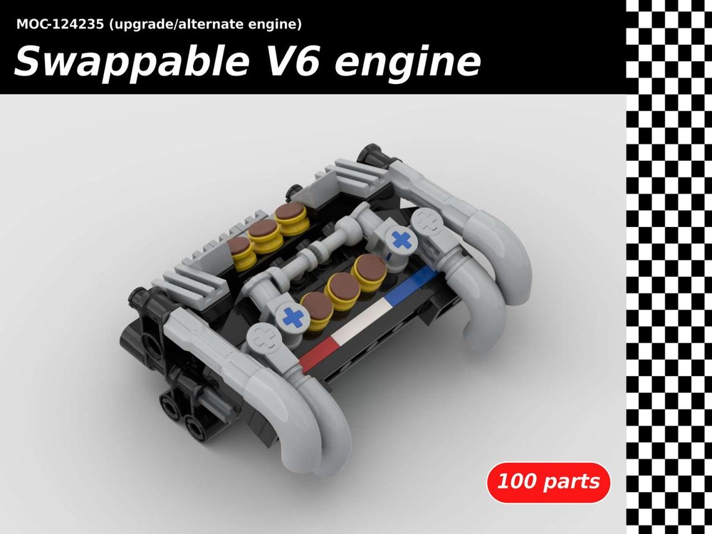 LEGO MOC Swappable naturally aspirated V6 engine by johnnym ...