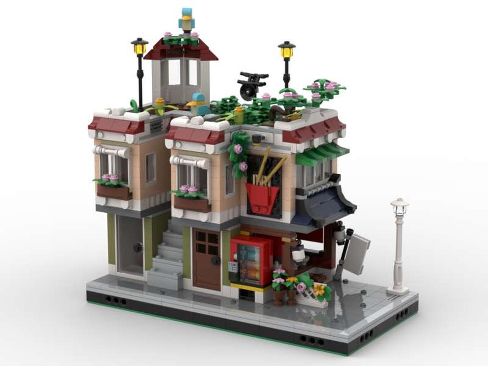 LEGO MOC Downtown Noodle Shop, Apartment, & Rooftop Garden by ...