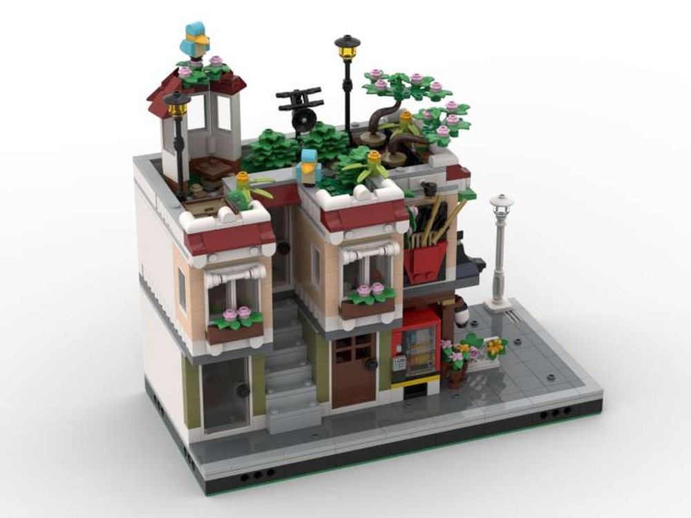 LEGO MOC Downtown Noodle Shop, Apartment, & Rooftop Garden by ...