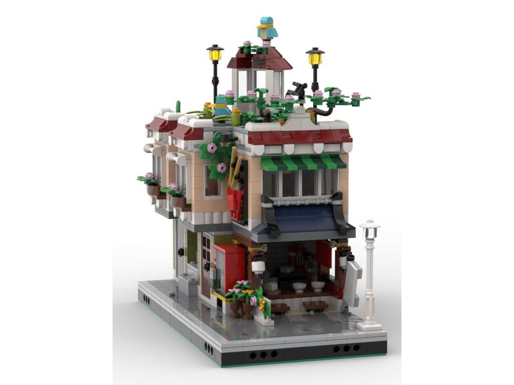 LEGO MOC Downtown Noodle Shop, Apartment, & Rooftop Garden by ...