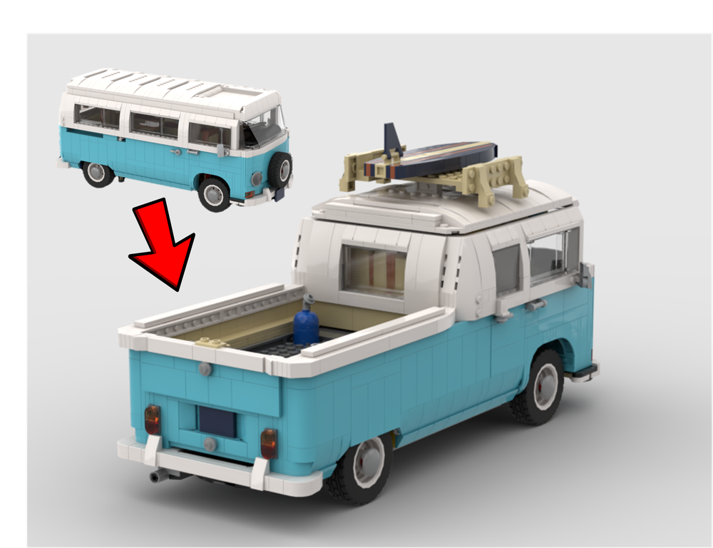 LEGO MOC VW T2 pickup double cap by The long lego liftarm | Rebrickable ...