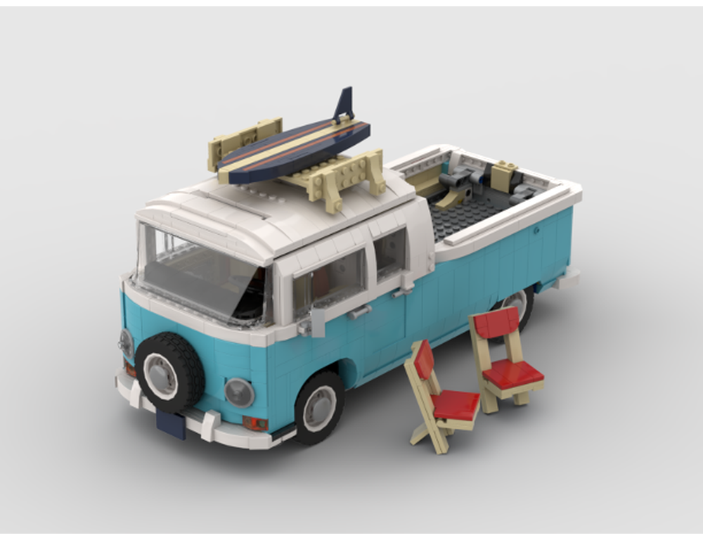 Lego Moc Vw T2 Pickup Double Cap By The Long Lego Liftarm Rebrickable