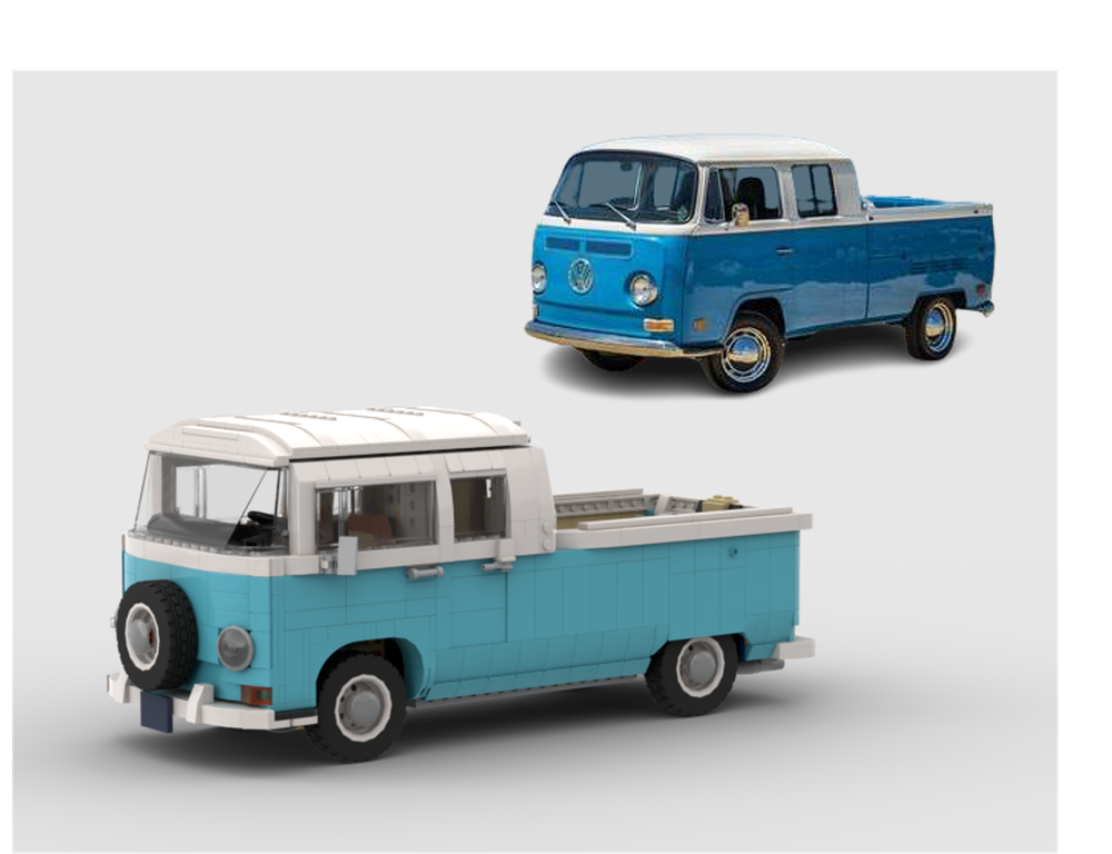 Lego Moc Vw T2 Pickup Double Cap By The Long Lego Liftarm Rebrickable