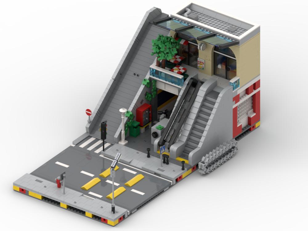 LEGO MOC Subway Entrance and Little Mall by Legofan21 | Rebrickable ...