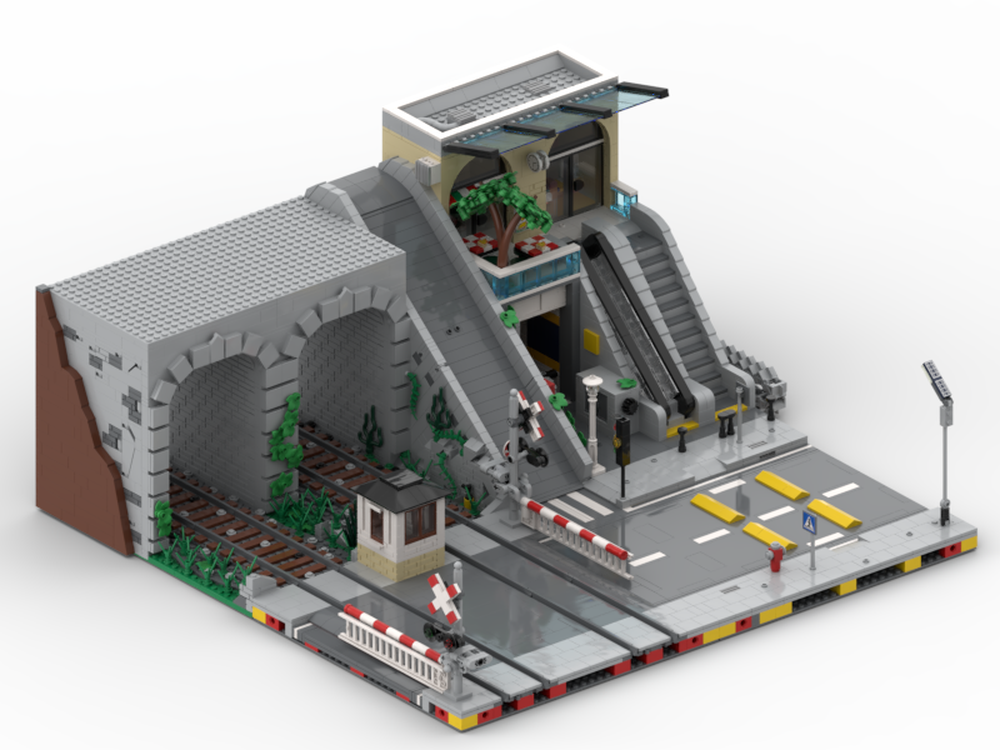 Lego Moc Subway Entrance And Little Mall By Legofan21 Rebrickable