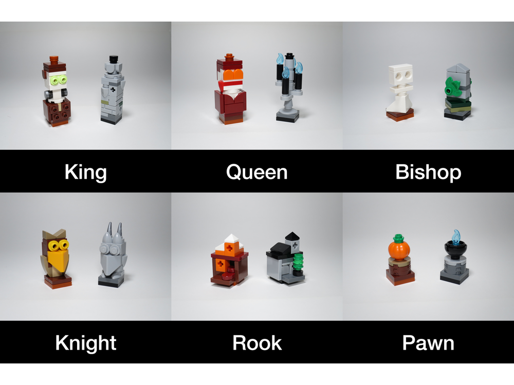 Lego Moc Helloween Chess Set By Lunabricks Rebrickable Build With Lego