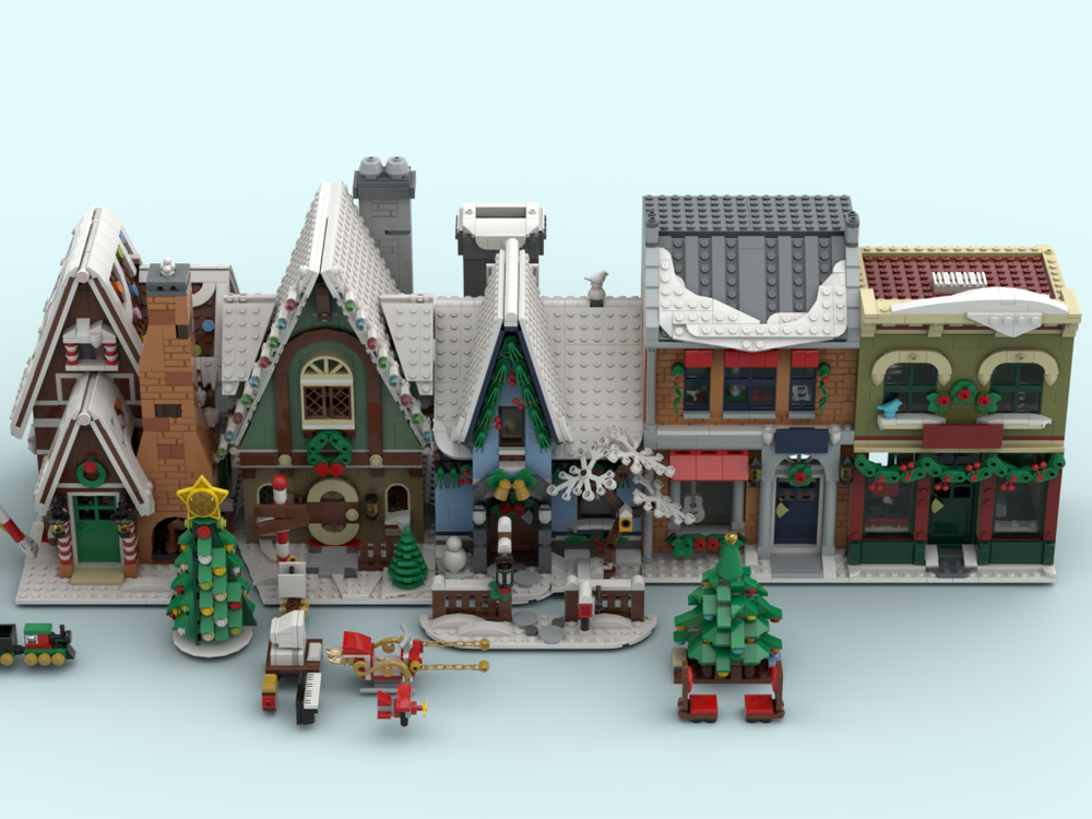 Lego Moc Modular Holiday Main Street By Brick Artisan Rebrickable