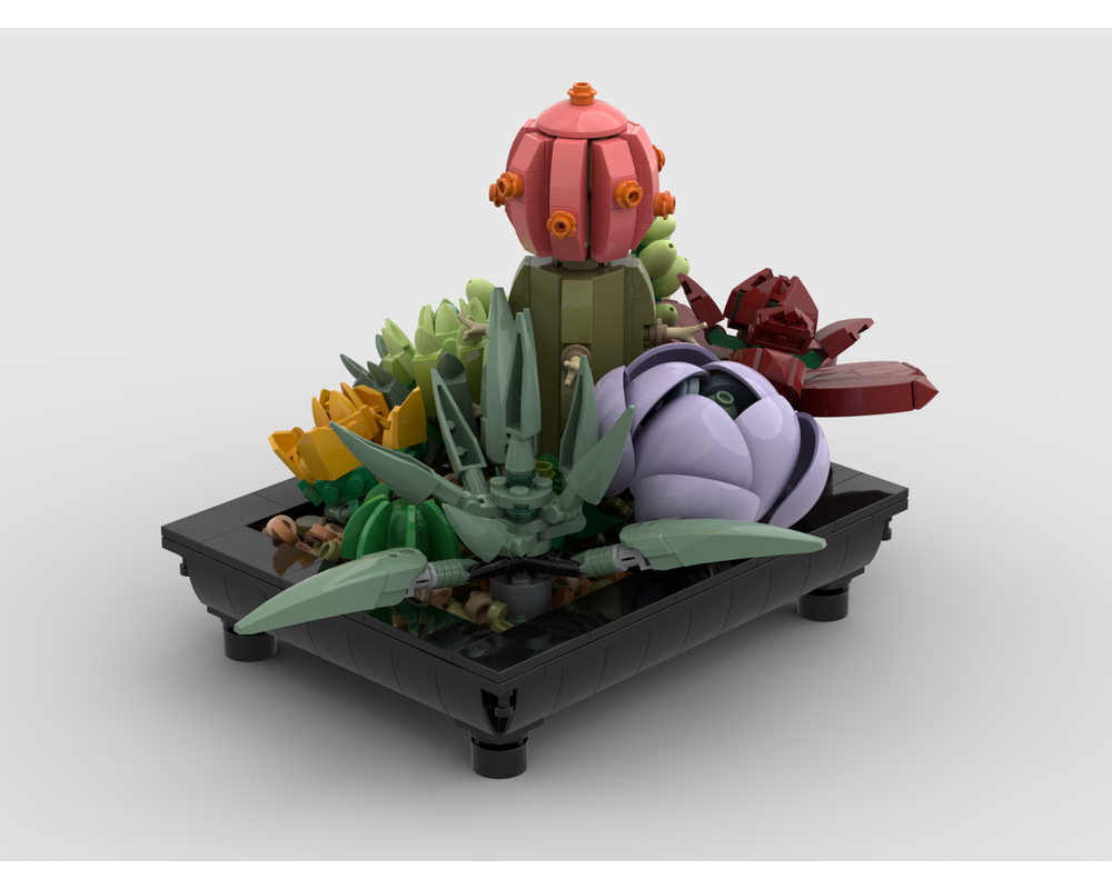 Lego Moc Succulents In A Pot By Ss3nse Rebrickable Build With Lego