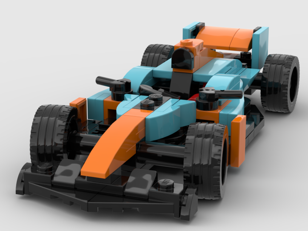 LEGO MOC Custom open wheel racer (Gulf) by Mybrickcars | Rebrickable ...