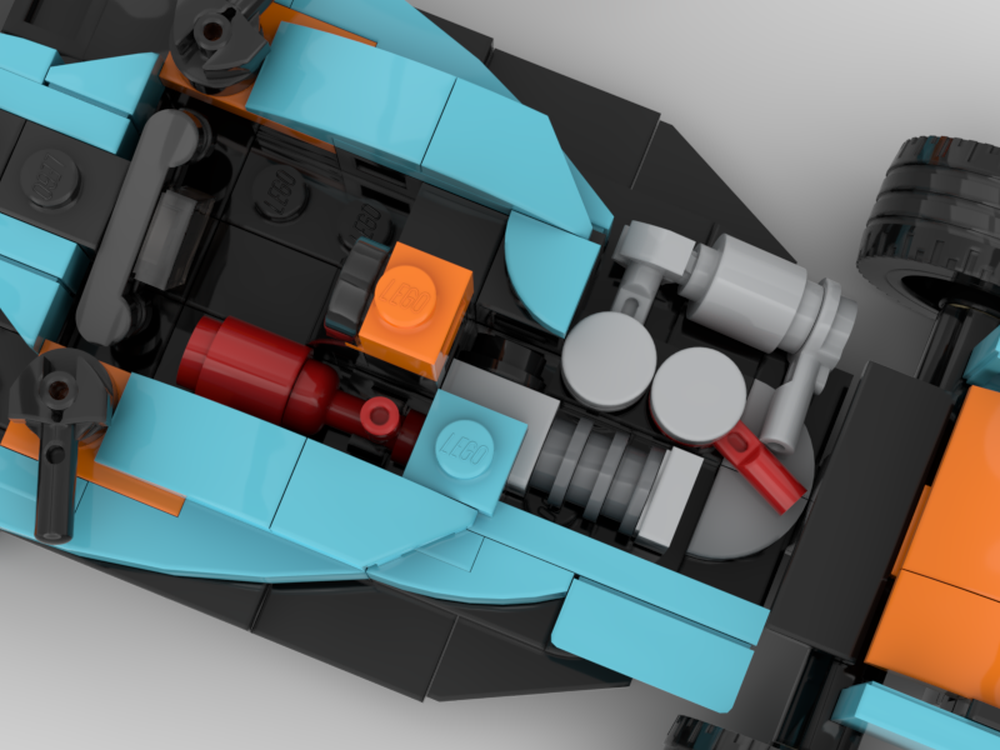 LEGO MOC Custom open wheel racer (Gulf) by Mybrickcars | Rebrickable ...