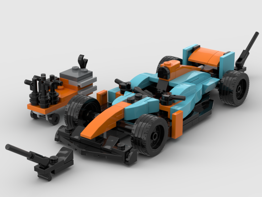 LEGO MOC Custom open wheel racer (Gulf) by Mybrickcars | Rebrickable ...