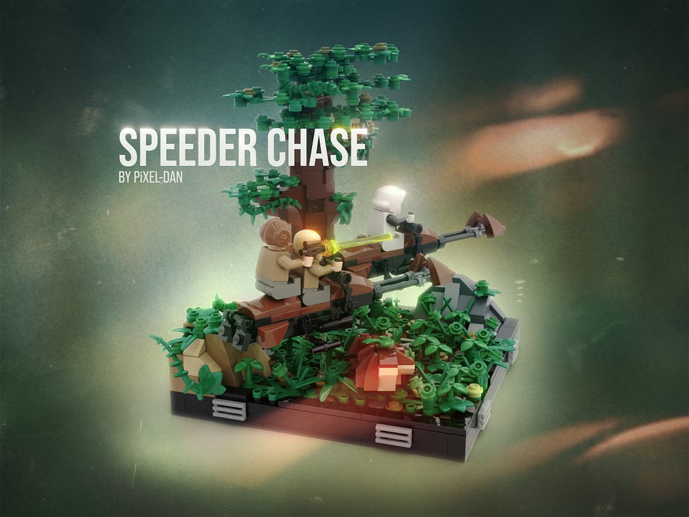 Lego Moc Pixel Dans Endor Diorama Speeder Chase By Pixel Dan