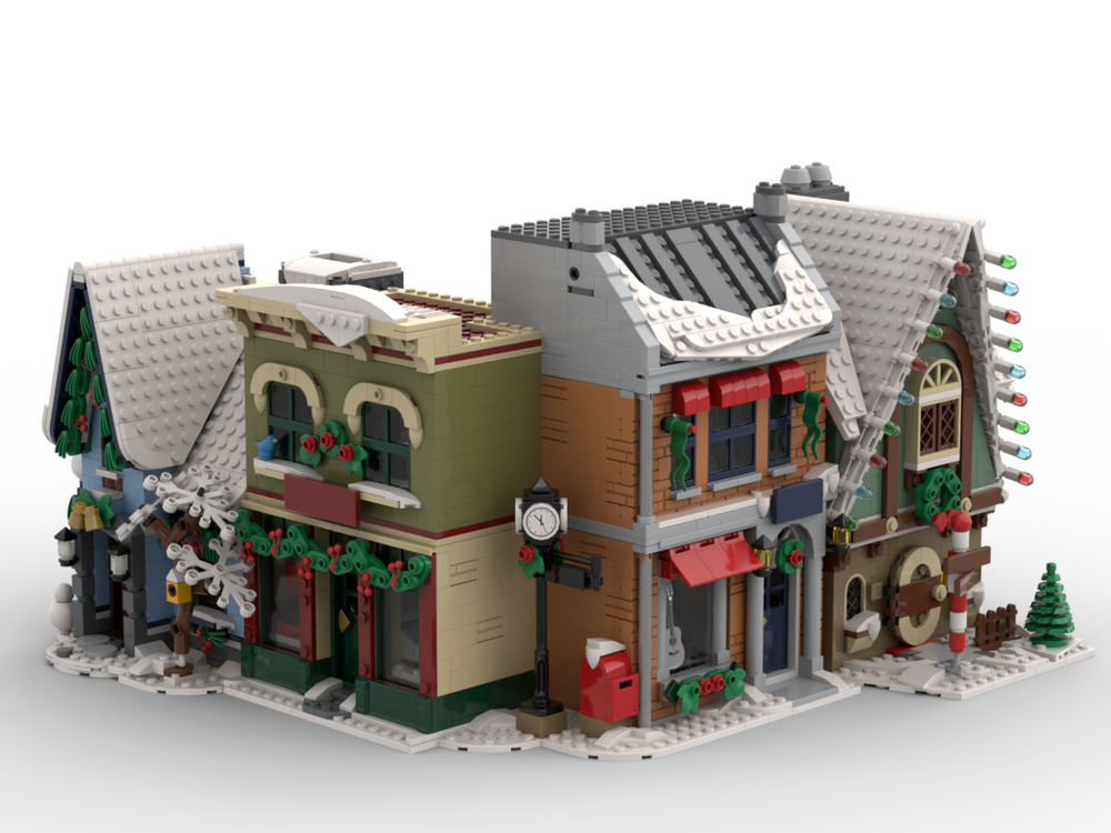 LEGO MOC Corner Holiday Main Street by Brick Artisan | Rebrickable ...
