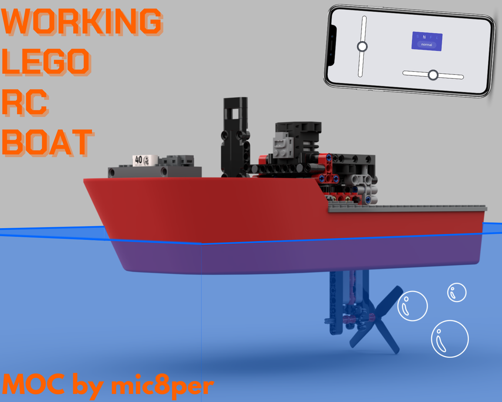 LEGO MOC Fast RC Boat by mic8per | Rebrickable - Build with LEGO