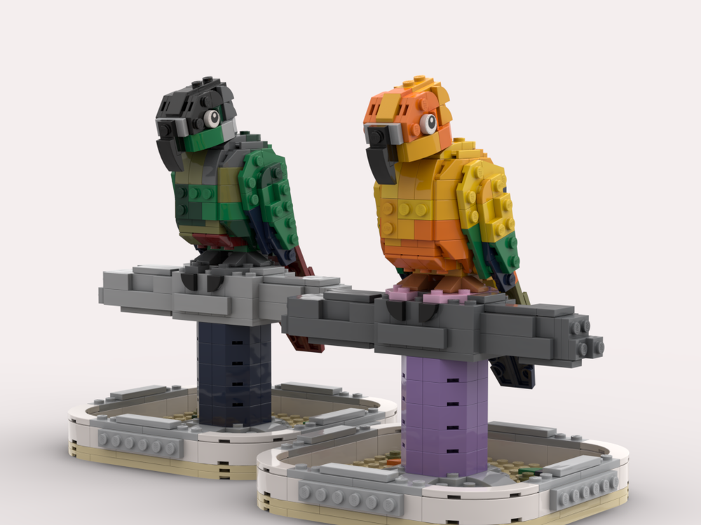 LEGO MOC Sun Conure / Green Cheek Conure by Penguins and plastic ...