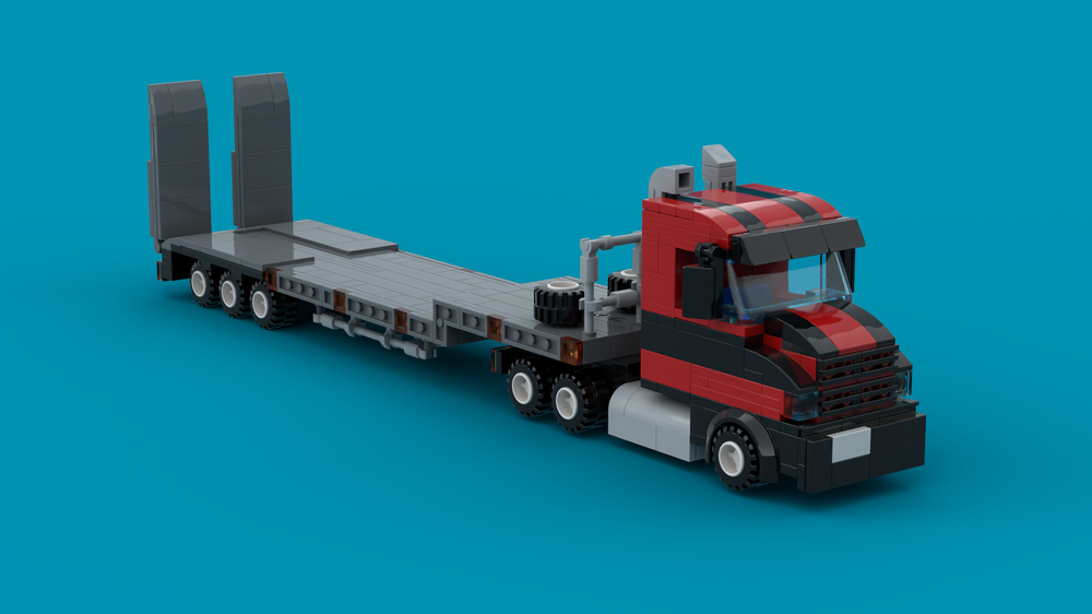 LEGO MOC-125813 low boy trailer with sleep cab truck by Absolute_lego ...