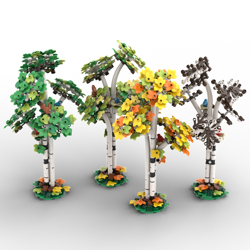 LEGO MOC Four Season Birches by axsbricks | Rebrickable - Build with LEGO