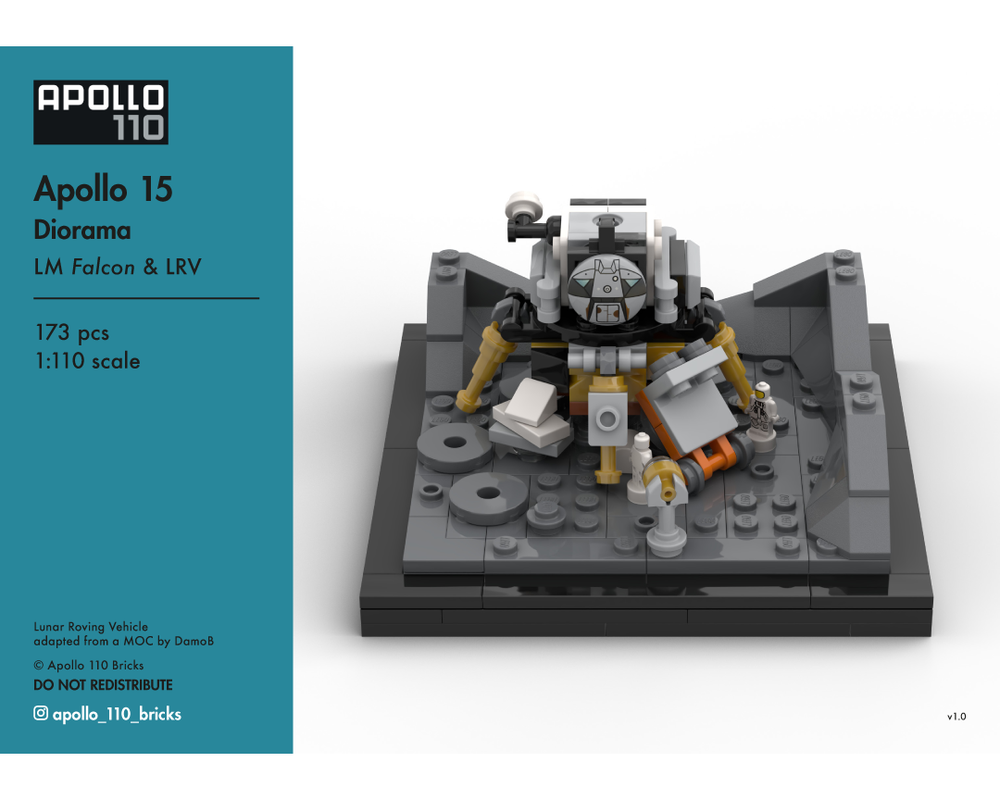 LEGO MOC Apollo 15 Diorama – LM 'Falcon' & LRV [1:110 scale] by Apollo_110_Bricks | Rebrickable ...