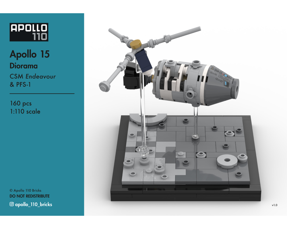 LEGO MOC Apollo 15 Diorama – CSM 'Endeavour' & PFS-1 [1:110 scale] by ...